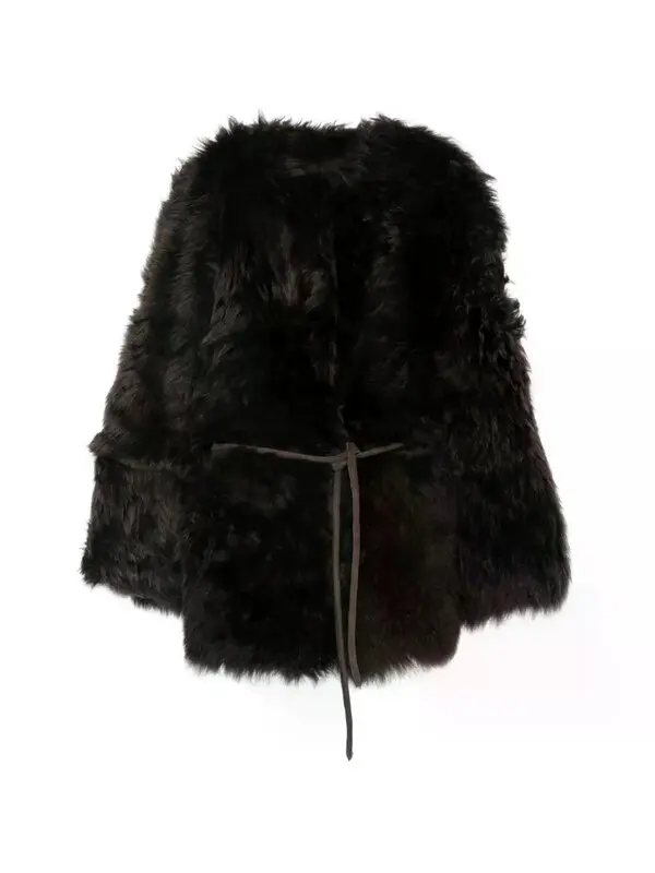 BLANCHA Belted Shearling Coat