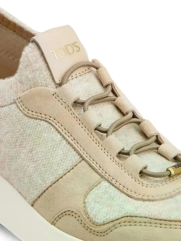 TOD'S Red Dot Socks Sneakers In Knit And Suede