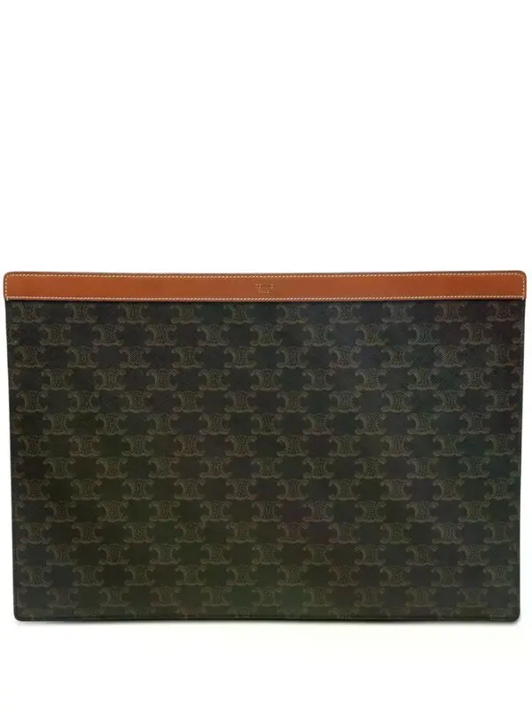 Celine 2022 Triomphe Coated Canvas Clutch Bag