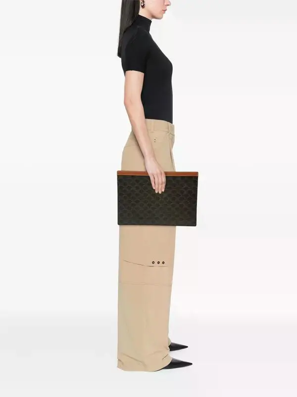 Celine 2022 Triomphe Coated Canvas Clutch Bag