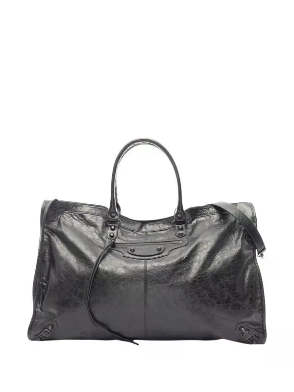 Balenciaga Lambskin Leather Travel Bag - Black