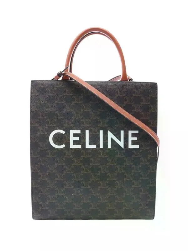 Celine 2010-2026 Small Triomphe Coated Canvas Vertical Cabas Tote Satchel