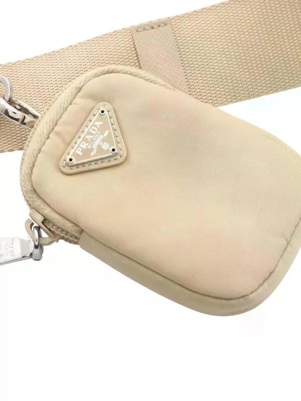 Prada Tessuto Zip Double Buckle Messenger Bag