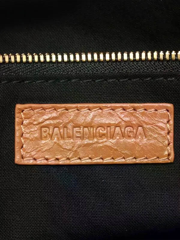Balenciaga Lambskin Motocross Classic City Satchel - Brown