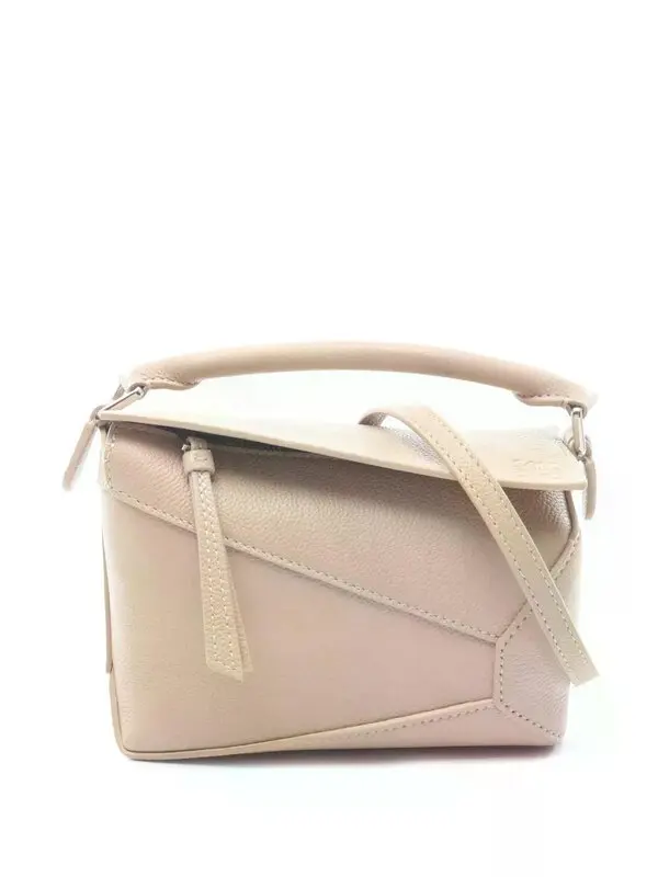 Loewe 2010-2026 Mini Calfskin Puzzle Edge Satchel - Neutrals