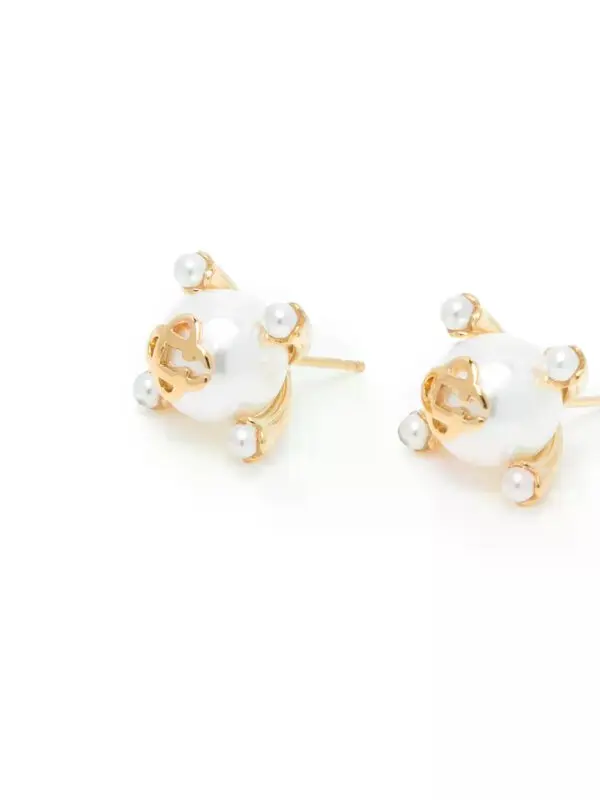 Casablanca Lotus Pearl Studs - White