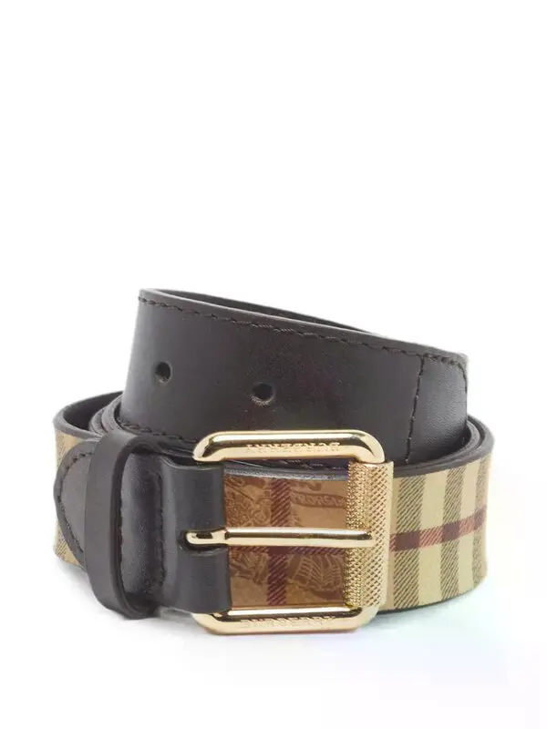Burberry Haymarket Check Buckle Belt - Brown