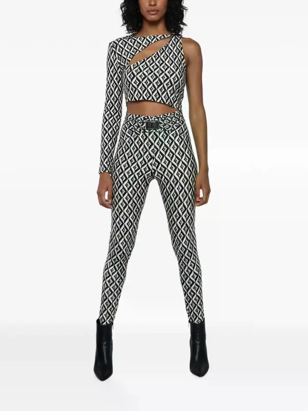 Elisabetta Franchi Monogram-print One-shoulder Jumpsuit