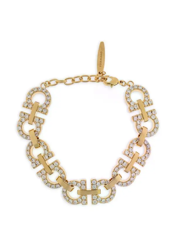 FERRAGAMO Gancini Crystal Bracelet - Gold