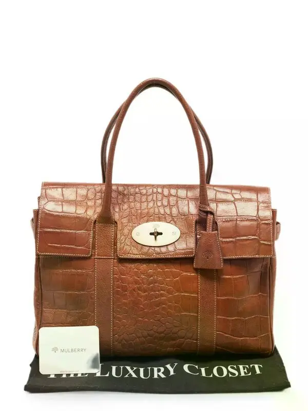 Mulberry Bayswater Croc-embossed Tote Bag