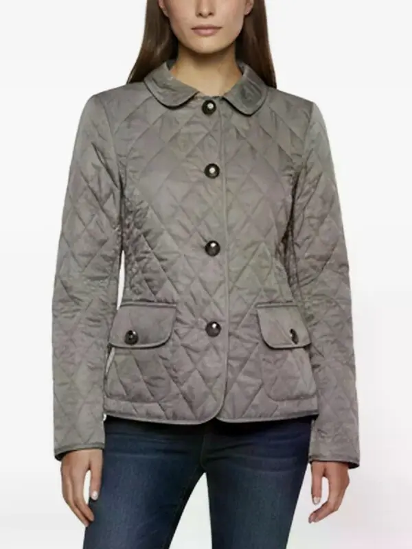 Burberry Diamond-quilted Button-up Jacket