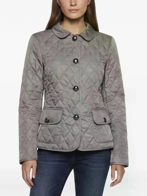 Burberry Diamond-quilted Button-up Jacket