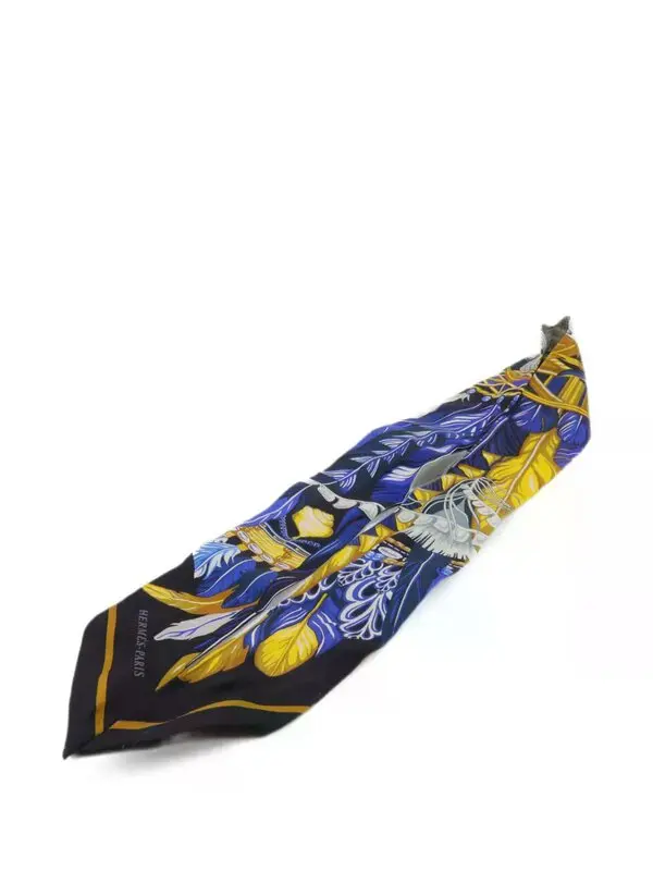 Hermès Danse Pacifique Twilly Feather-print Scarf