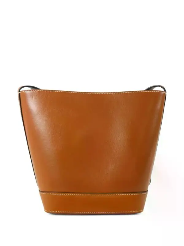Celine Triomphe Leather Bucket Bag - Brown