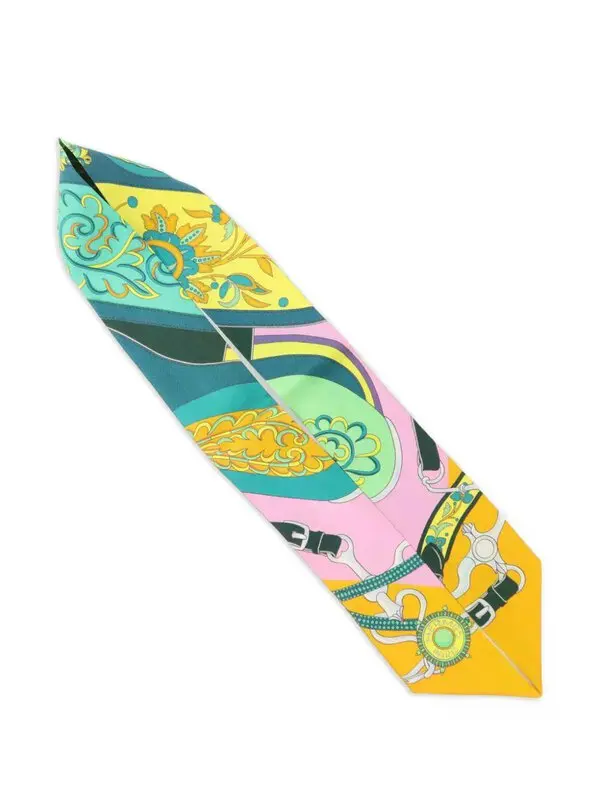 Hermès Twilly Graphic-print Scarf - Yellow