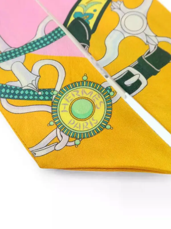 Hermès Twilly Graphic-print Scarf - Yellow