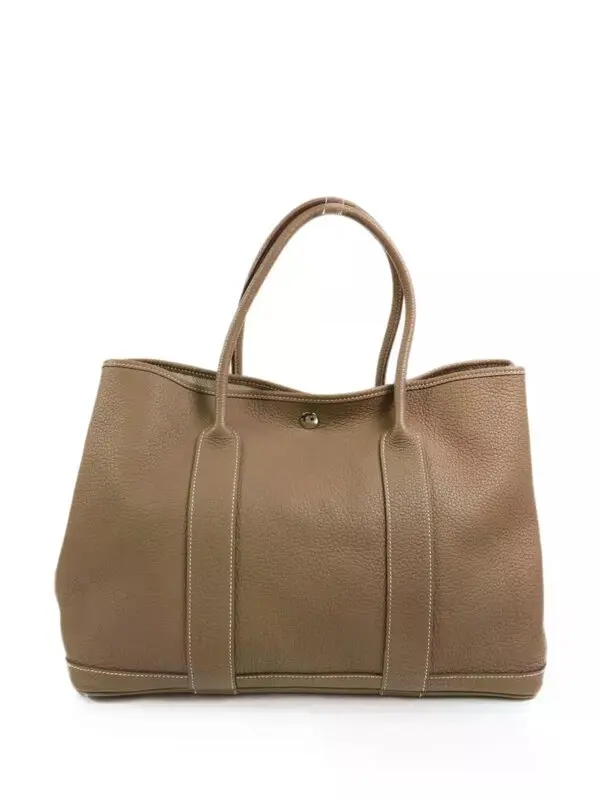 Hermès Pm Garden Party Calfskin Handbag - Brown