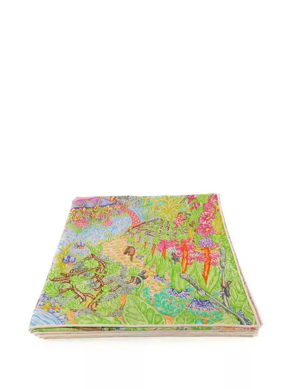 Hermès Illustrative-print Silk Scarf - Neutrals
