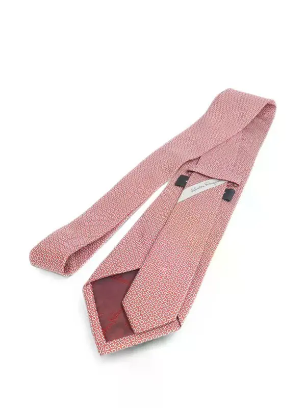 FERRAGAMO Gancini-print Silk Tie
