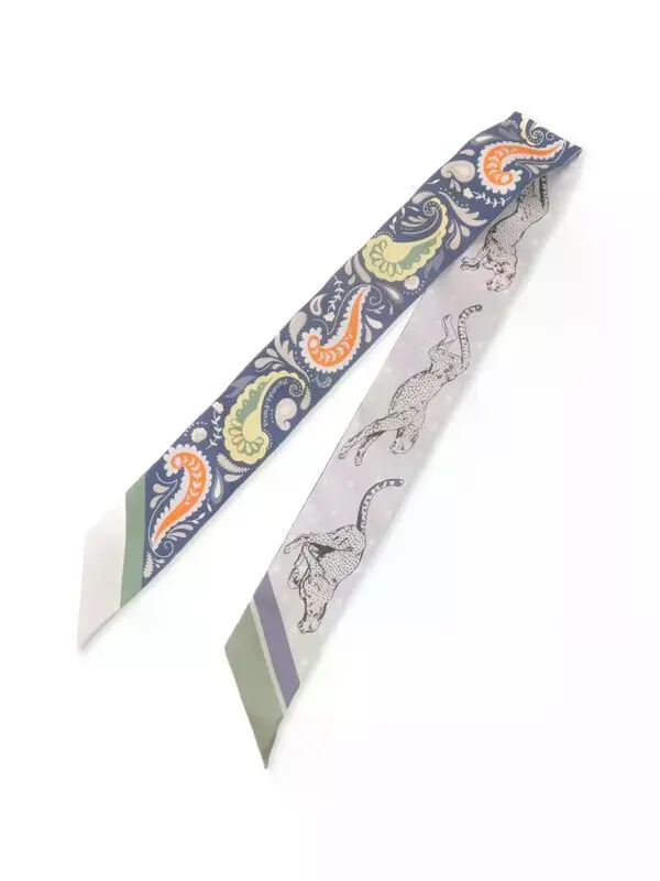 Hermès Twilly Guepards Bandana Scarf - Blue