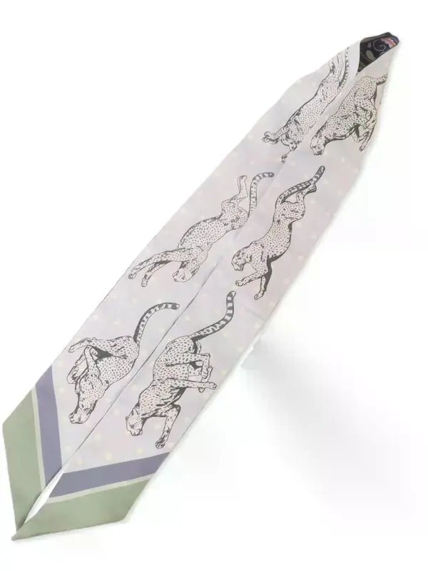 Hermès Twilly Guepards Bandana Scarf - Blue