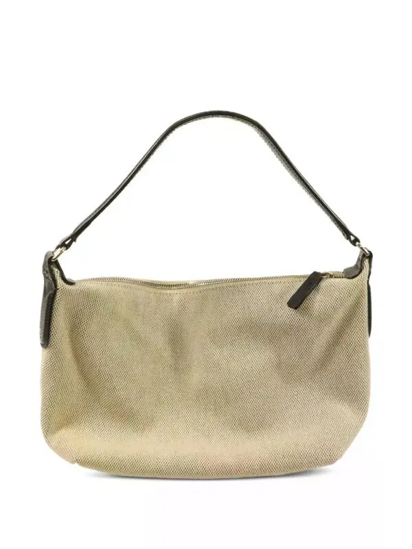 Longchamp Logo Print Canvas Shoulder Bag