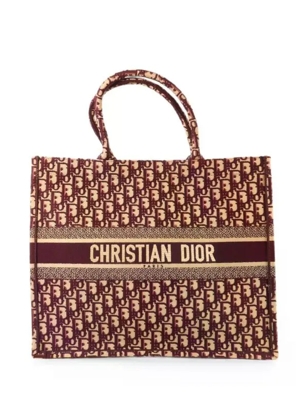 Dior Large Book Tote Logo-detail Canvas Tote Bag - Red