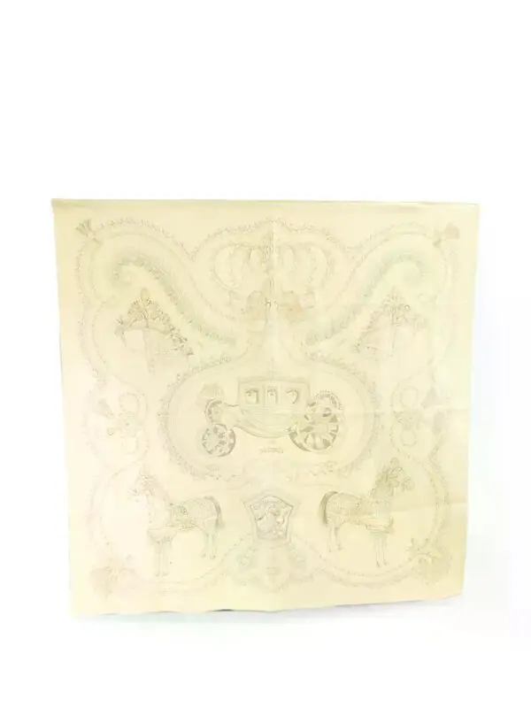 Hermès Horse-print Silk Scarf - Neutrals