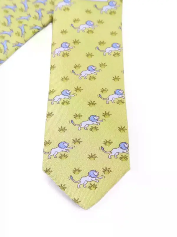 Hermès Animal-print Silk Tie
