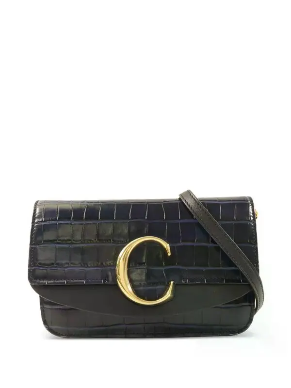 Chloé C Crocodile-effect Shoulder Bag