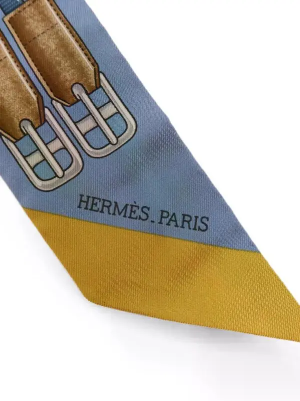 Hermès Twilly Equestrian-print Scarf