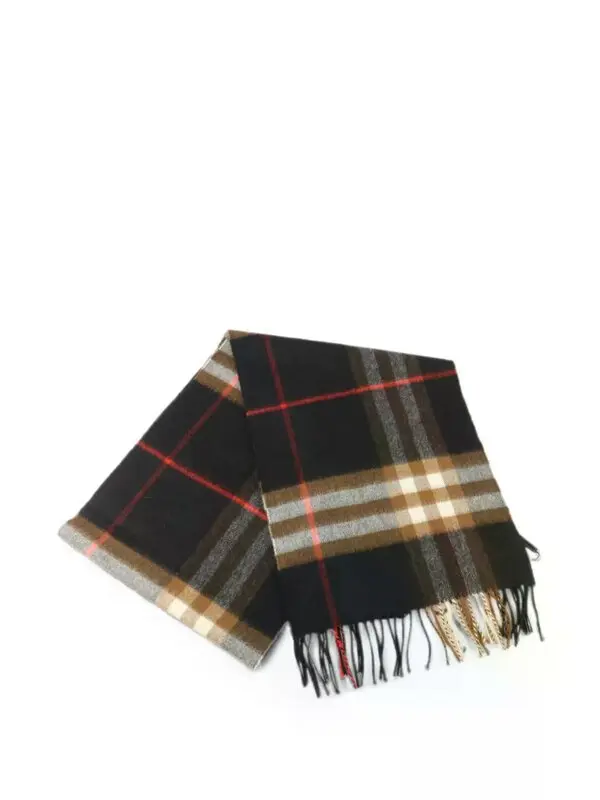 Burberry Check-print Fringed Scarf