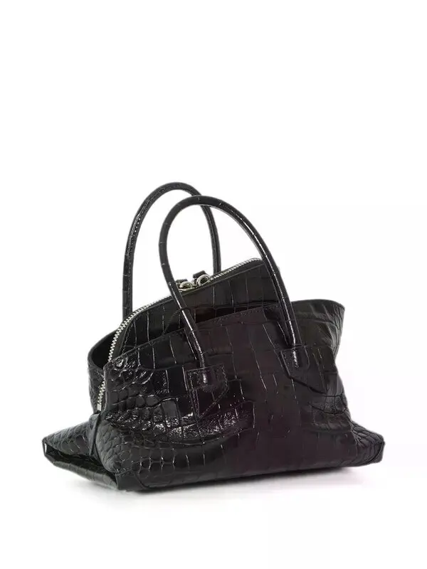 Attico Mini La Passeggiata Crocodile-effect Leather Tote Bag - Black
