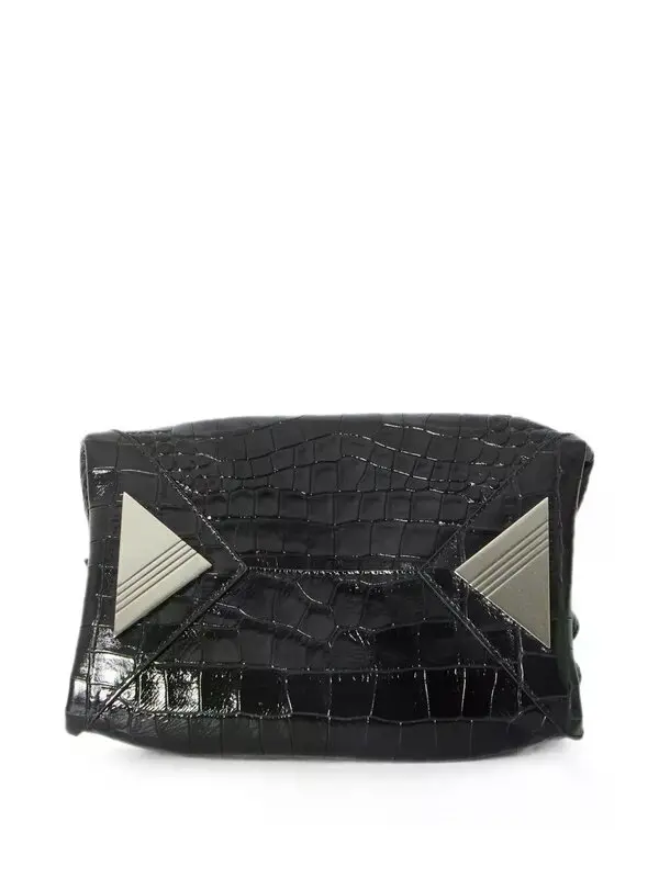 Attico Mini La Passeggiata Crocodile-effect Leather Tote Bag - Black