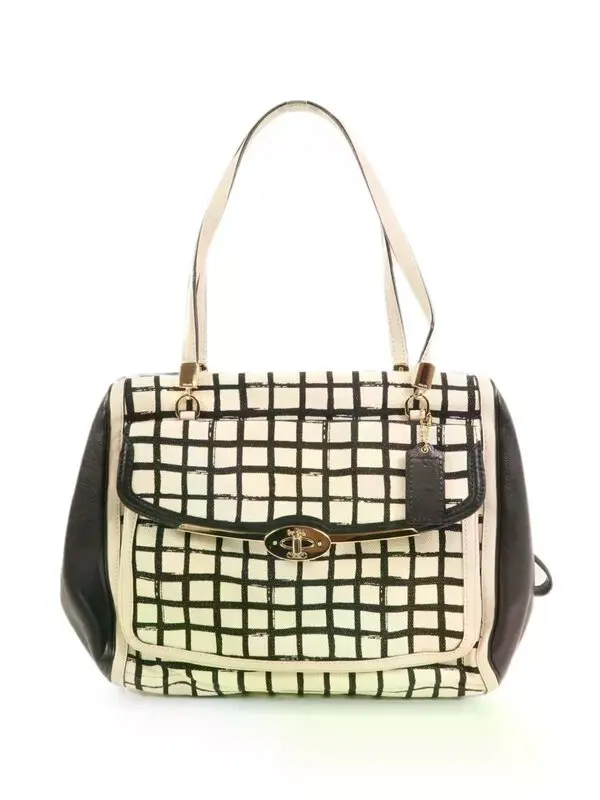 COACH VINTAGE Check Canvas Shoulder Bag