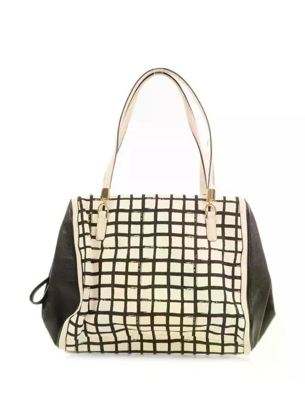 COACH VINTAGE Check Canvas Shoulder Bag