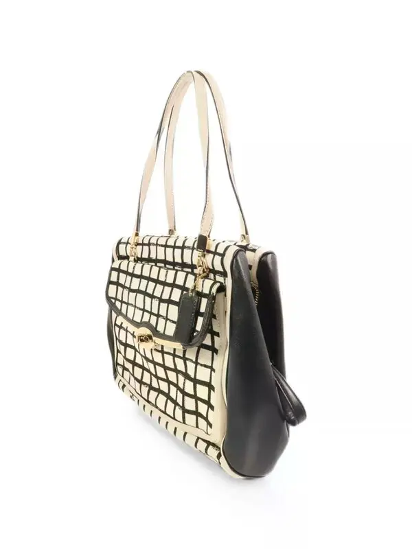 COACH VINTAGE Check Canvas Shoulder Bag