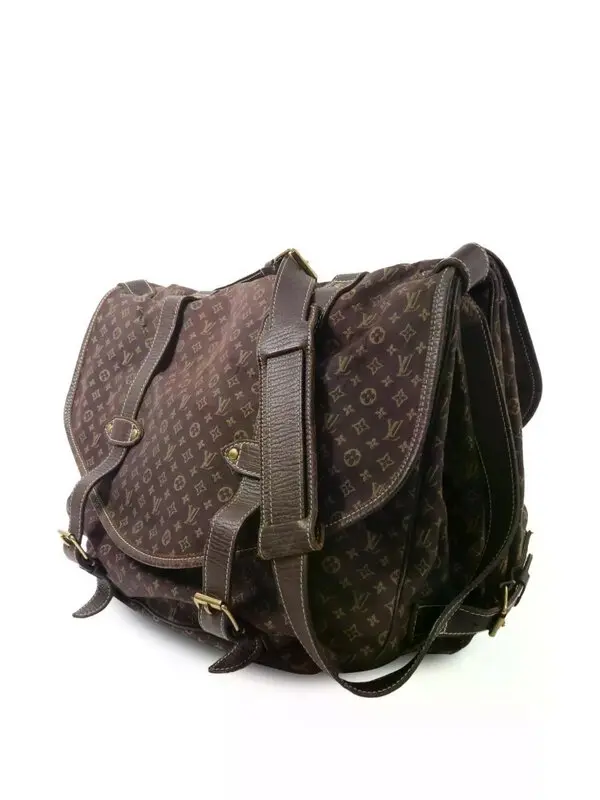 LOUIS VUITTON Monogram Mini Lin Saumur Shoulder Bag - Brown
