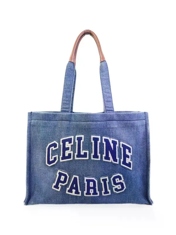 Celine Logo-patch Denim Tote Bag