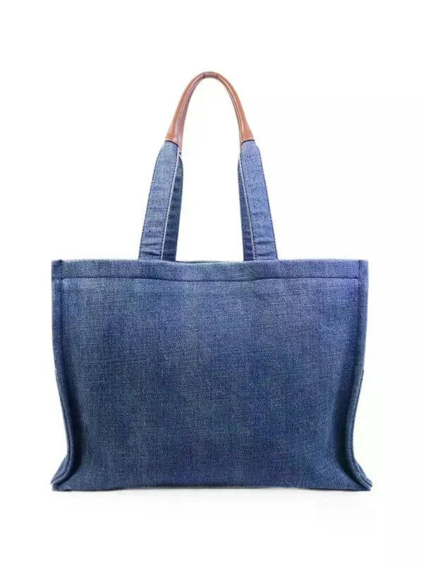 Celine Logo-patch Denim Tote Bag