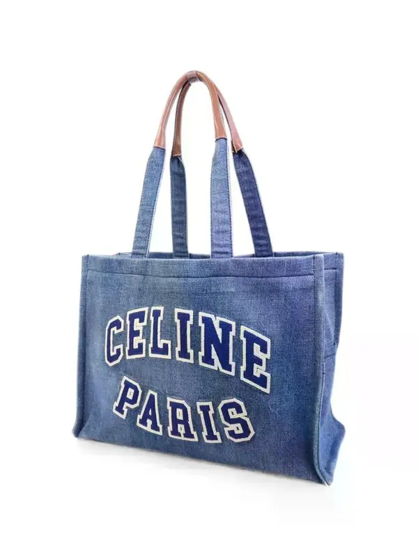 Celine Logo-patch Denim Tote Bag