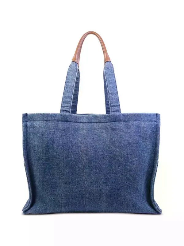 Celine Logo Patch Denim Tote Bag