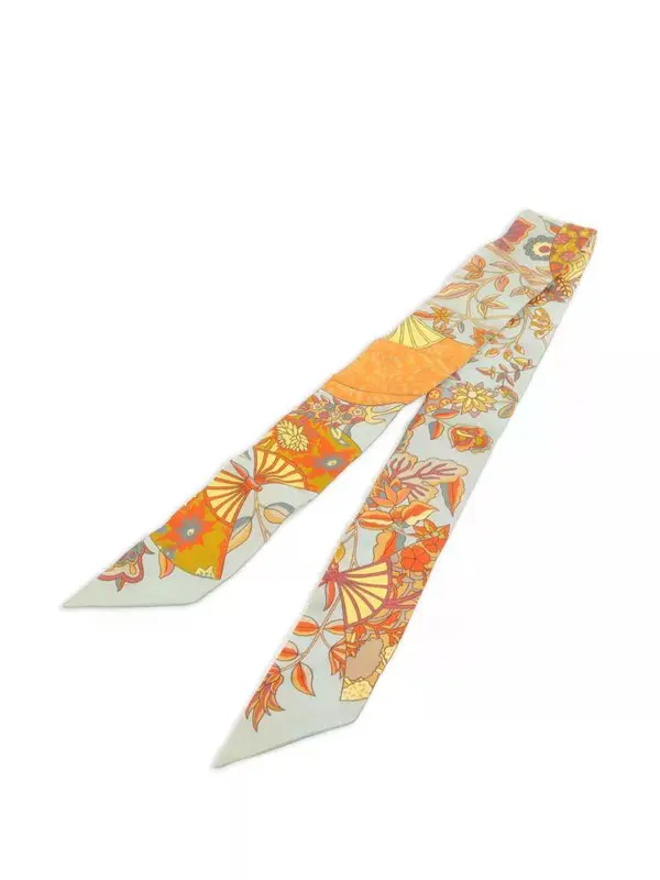 Hermès Twilly Floral-print Scarf - Blue