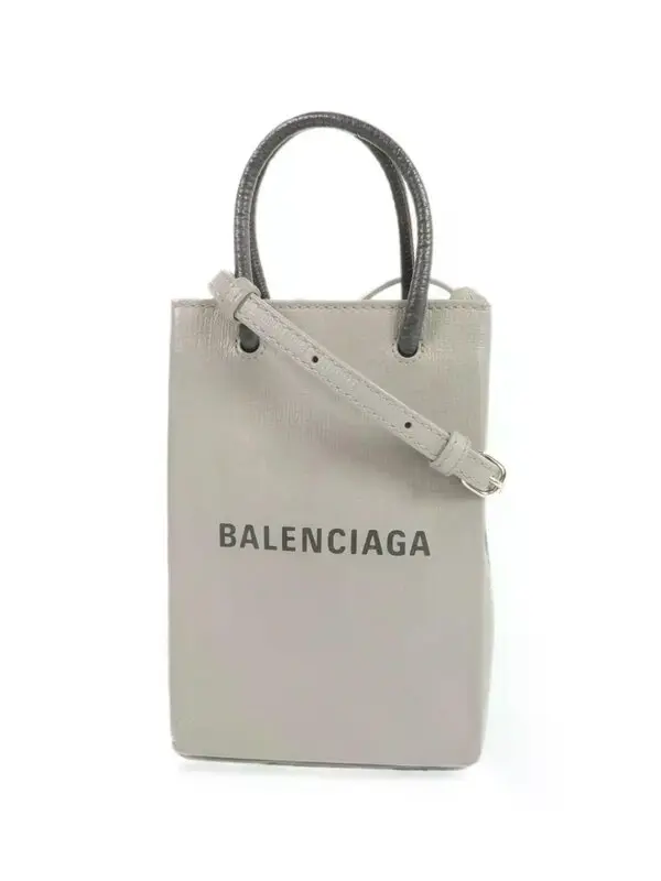 Balenciaga Mini Shopping Phone-pouch Crossbody Bag - Grey
