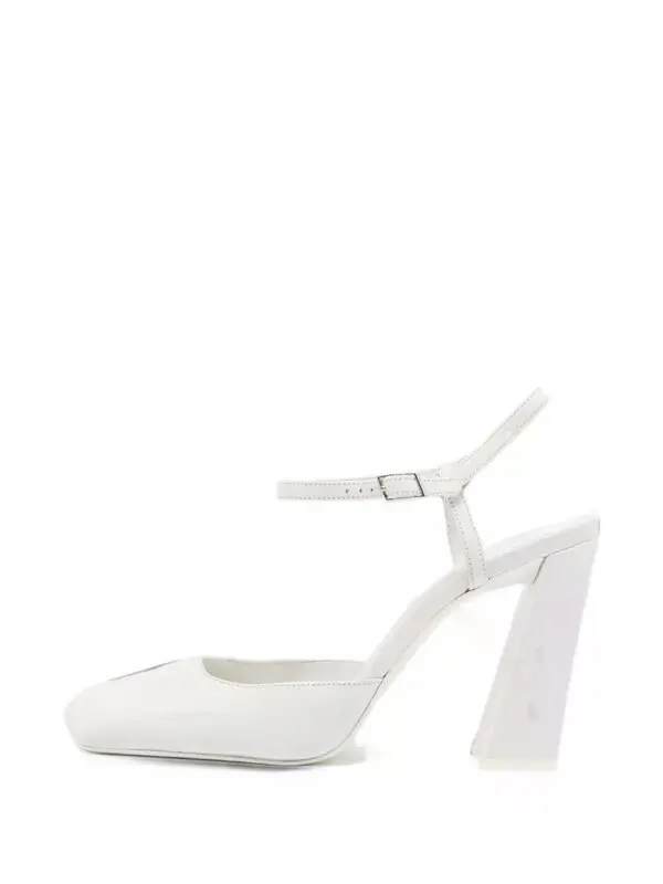 Amina Muaddi Charlotte Block-heel Pumps - White