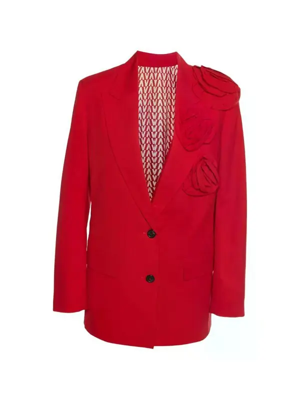 Valentino Garavani Floral-appliqué Single-breasted Blazer