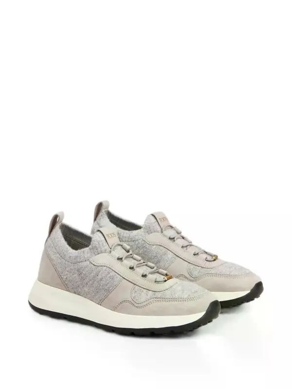 TOD'S Red Dot Socks Sneakers In Knit And Suede