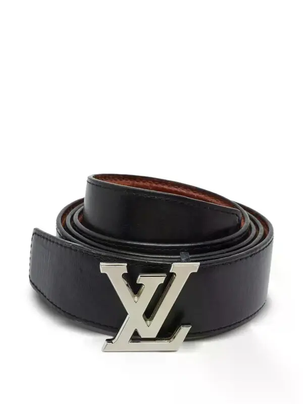 LOUIS VUITTON Logo Plaque Reversible Belt - Black
