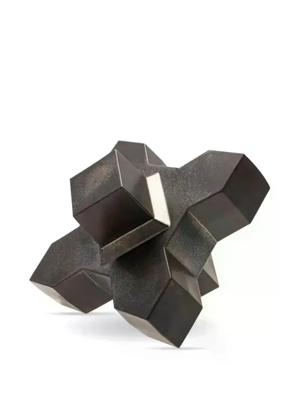 GARDECO Cadzand Geometric Sculpture - Brown