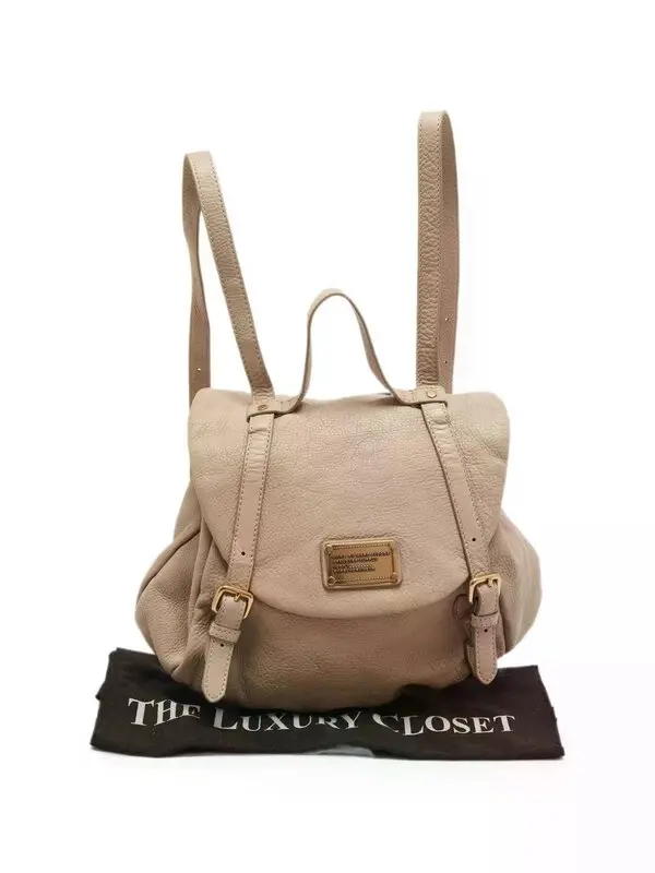 Marc Jacobs Buckle Strap Leather Backpack